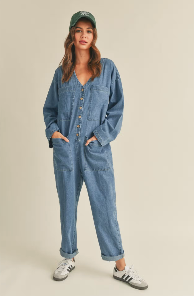 MIOU MUSE- Washed Denim Jumper – The Good Wolf Lifestyle Co